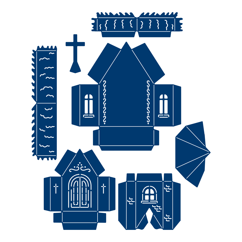 3D Miniatures Church Die Set – Tattered Lace